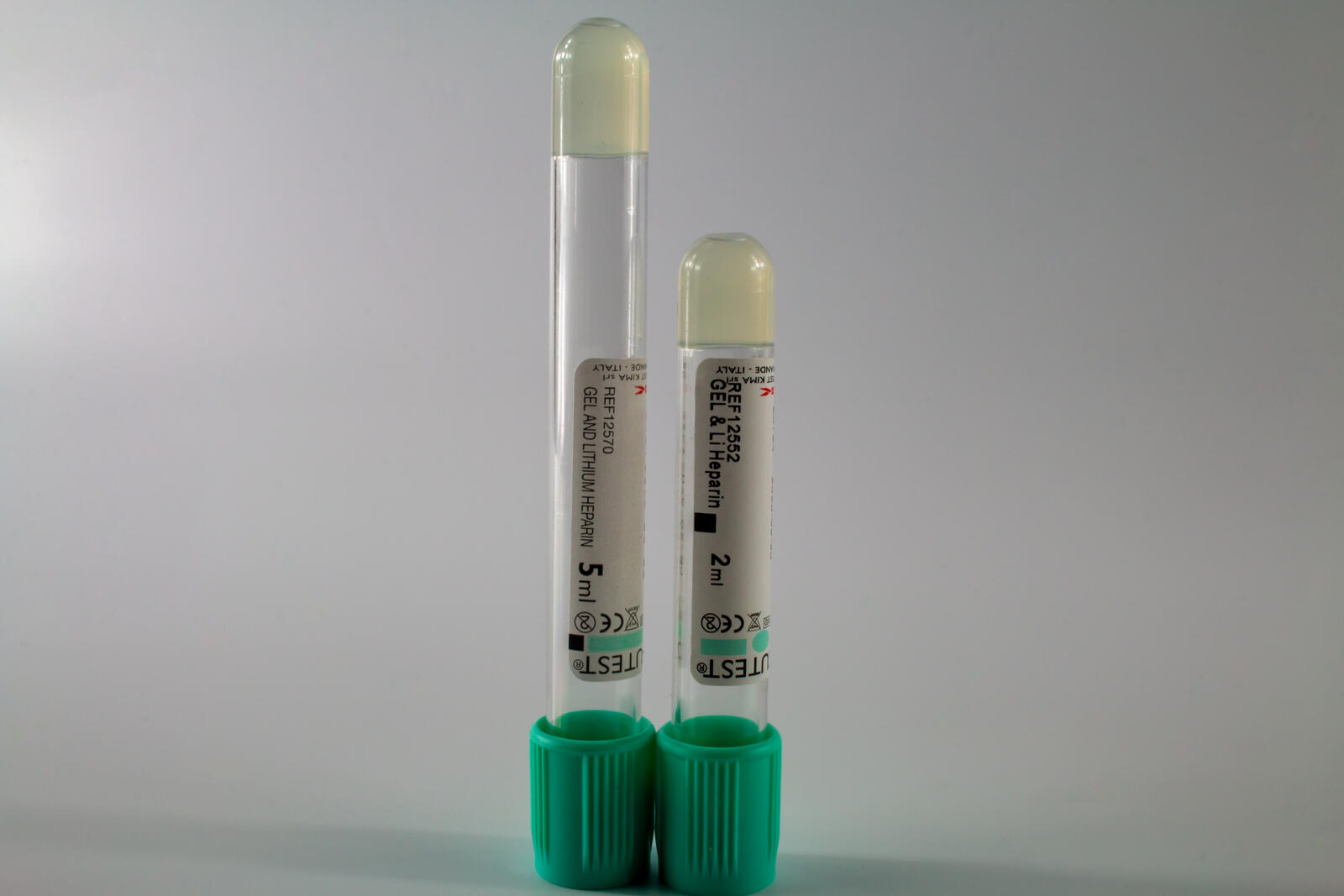 Gel and Lithium Heparin tubes